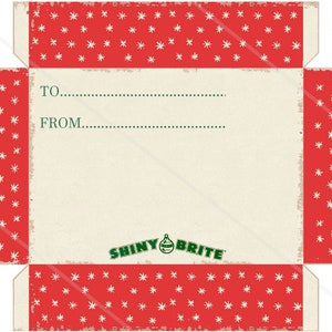 Printable Retro Christmas Ornament Box for Gifts, DIY Vintage Box ...