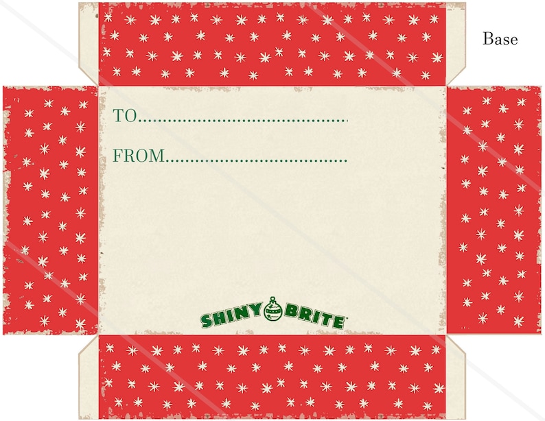 Printable Retro Christmas Ornament Box for Gifts, DIY Vintage Box ...