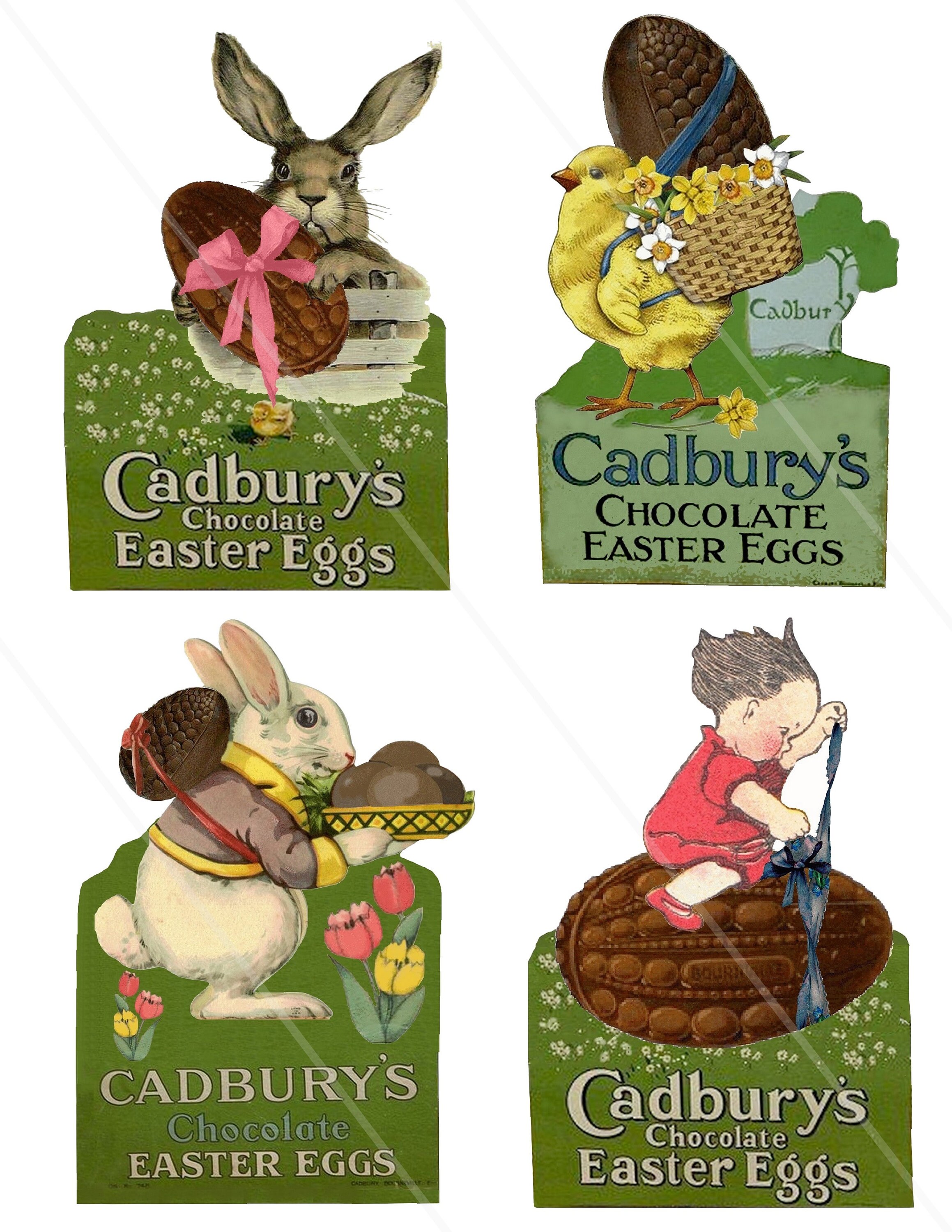 Retro Easter Ephemera Printable - Vintage Easter Cards, Chocolate Ads ...
