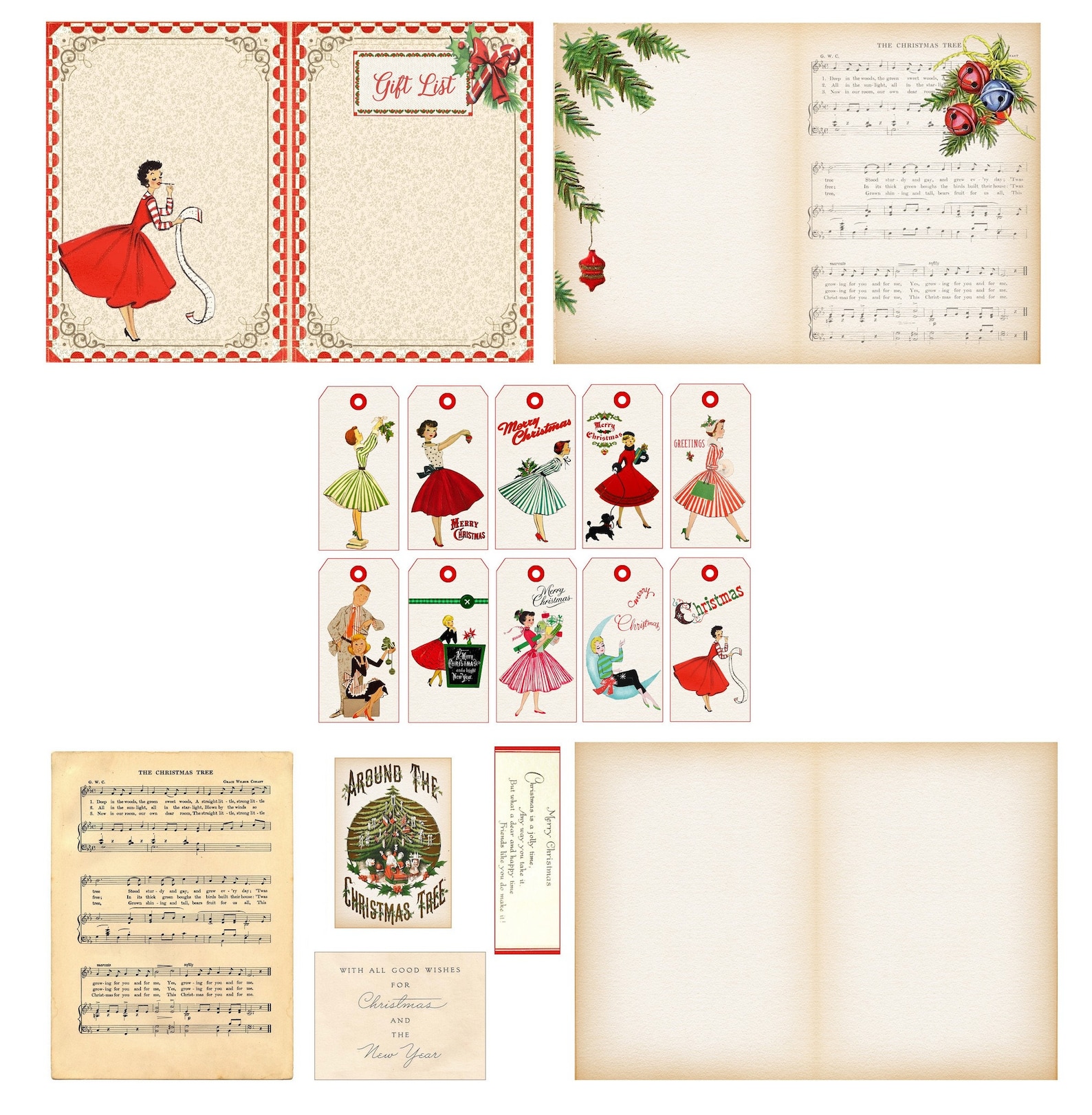 Retro Christmas Journal Kit Vintage Christmas Junk Journal | Etsy