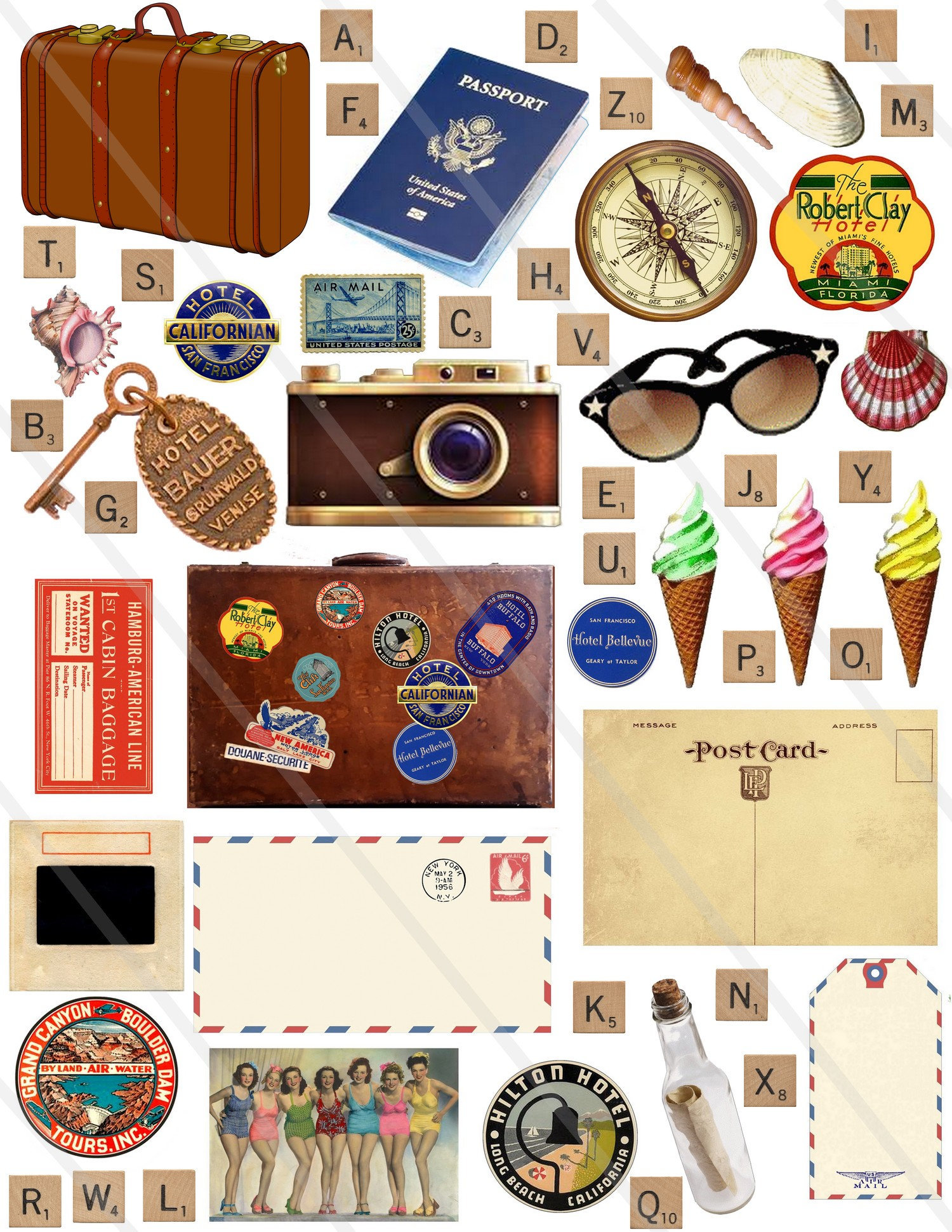 Vintage Travel Clip Art