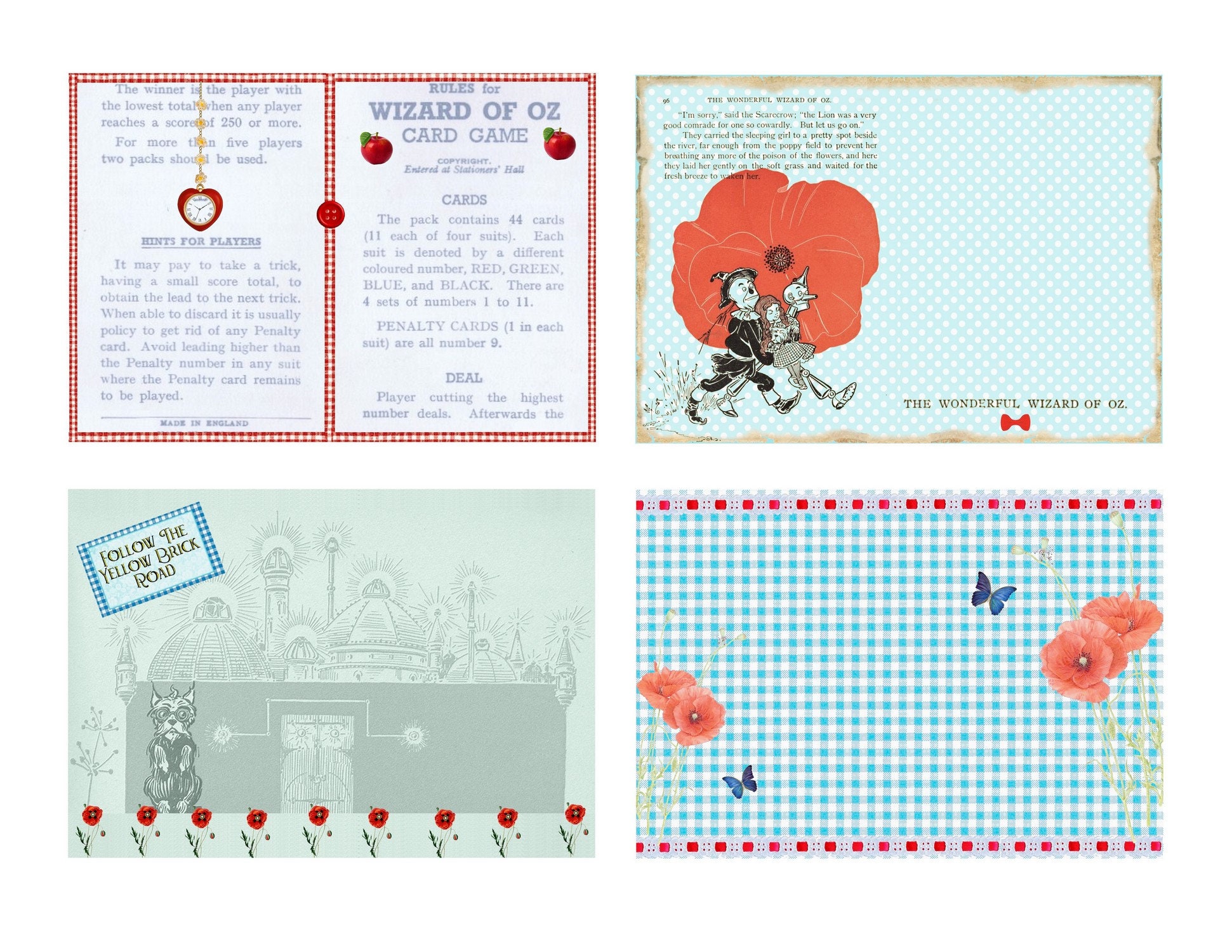 The Wizard of Oz Junk Journal Kit , Scrapbooking Journal Paper Pack ...
