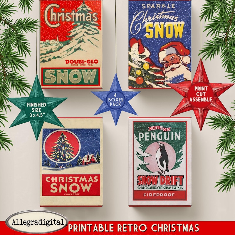 Retro Christmas Ornament Box - Etsy