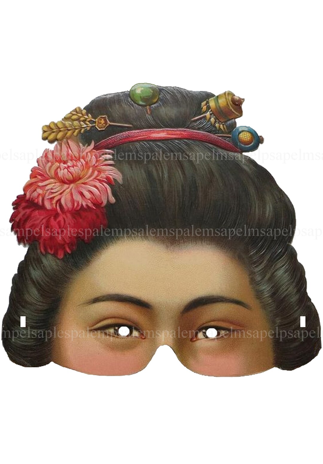 Vintage Geisha Half MASK Fab GEISHA Victorian Carnival Mask Digital ...