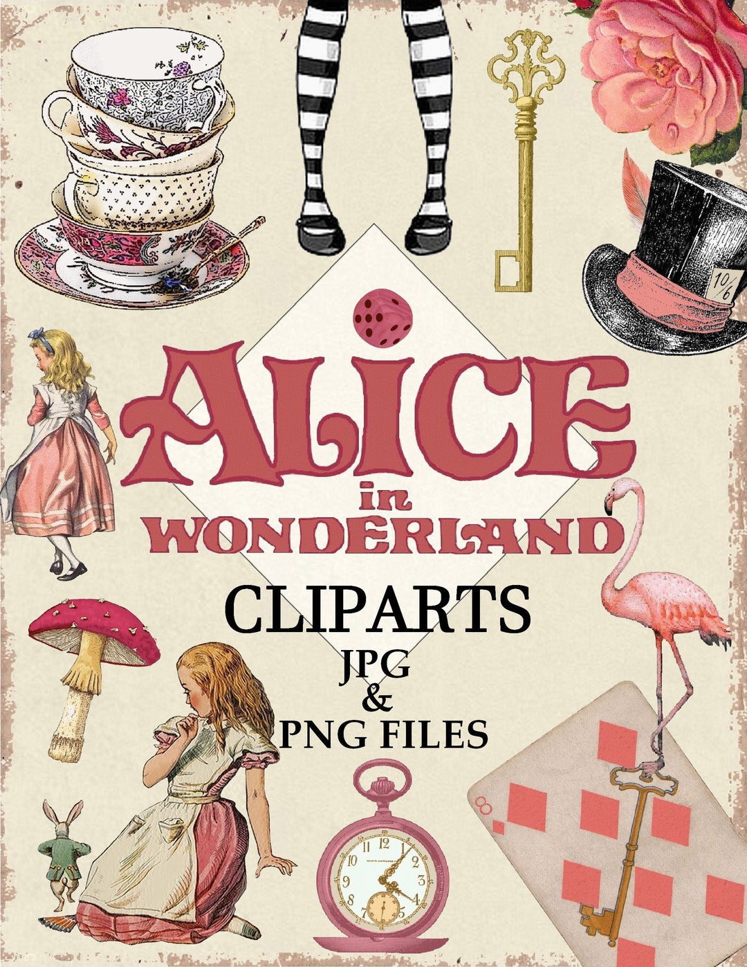 Alice in Wonderland Clipart Alice Clip Art Watercolor Mad Hatter Tea ...
