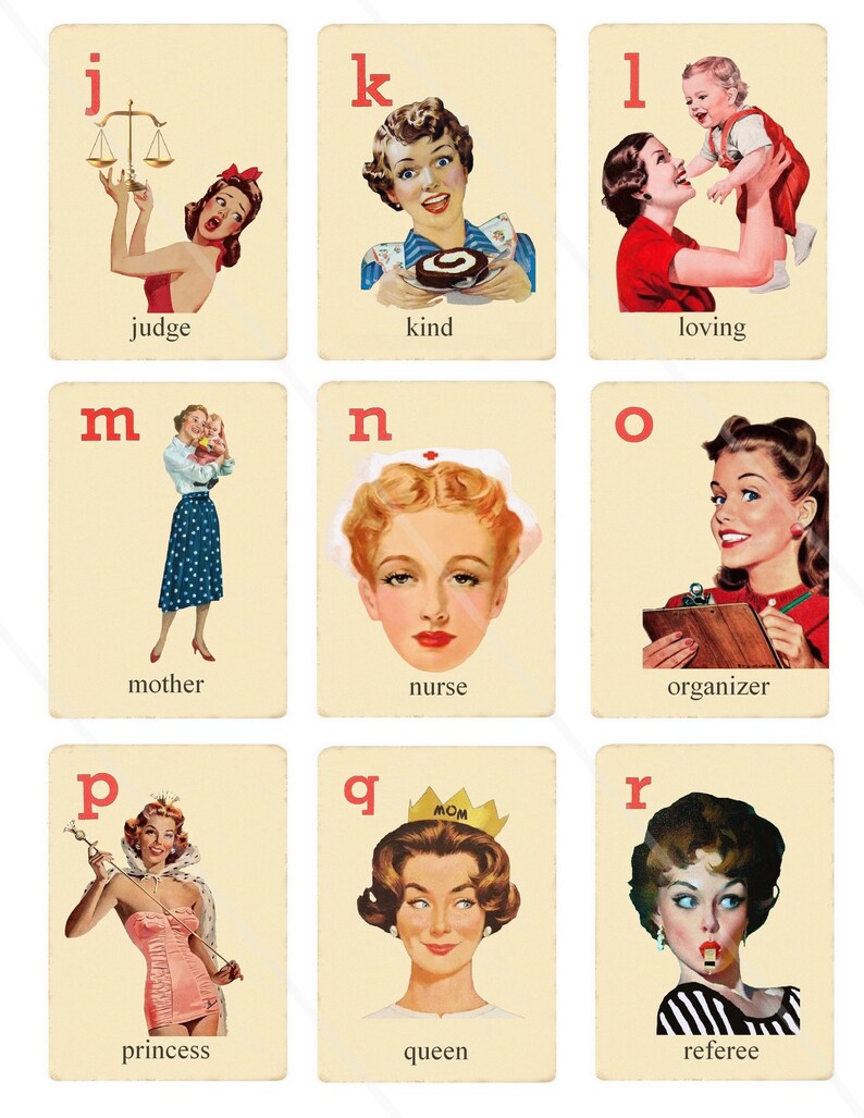 ABC Mother's Day Cards Alphabet, Flash Cards, Letters, Pocket Ephemera ...