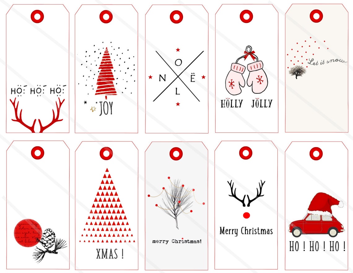 Christmas Tags printable gift tags hang tags journaling | Etsy
