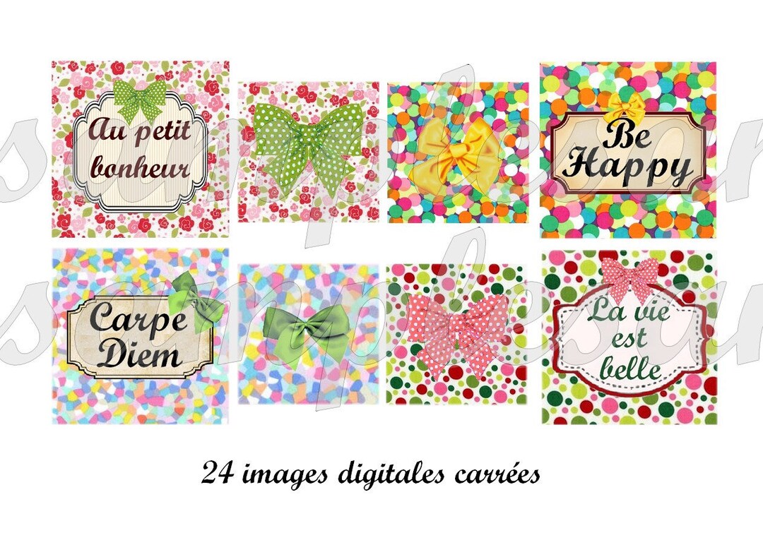 Digital Collage Sheet Scrabble Inspirational Flowers - Squares for ...