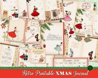Retro Christmas Junk Journal Printable - Etsy