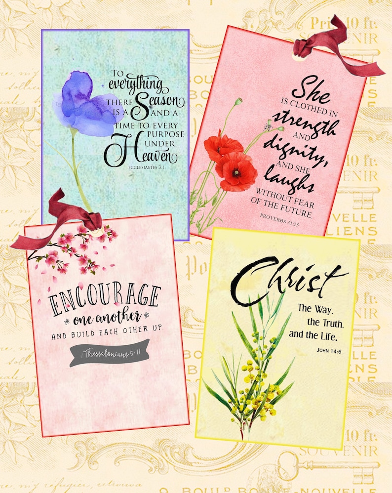 Printable Download BIBLE VERSES TAGS No.1 Scripture Art - Etsy