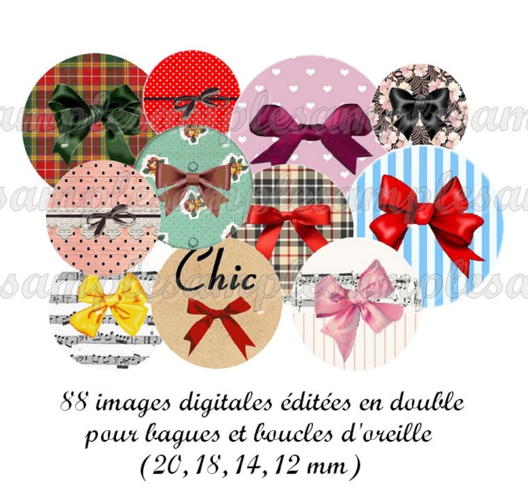 Digital Bottel Cap Bow Digital Collage Sheet Bow Digital Images Bow ...