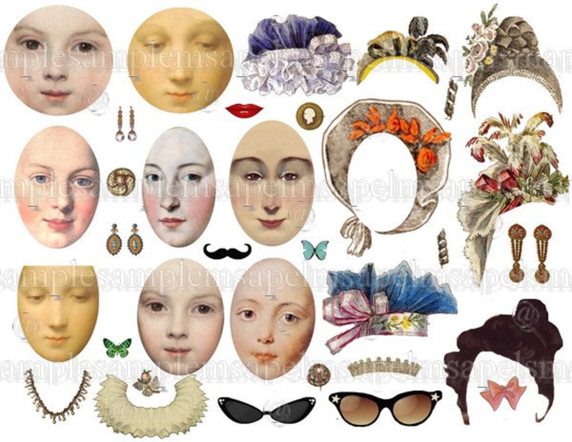 Paper Dolls Collage Sheet Journal Printable Paper Dolls | Etsy