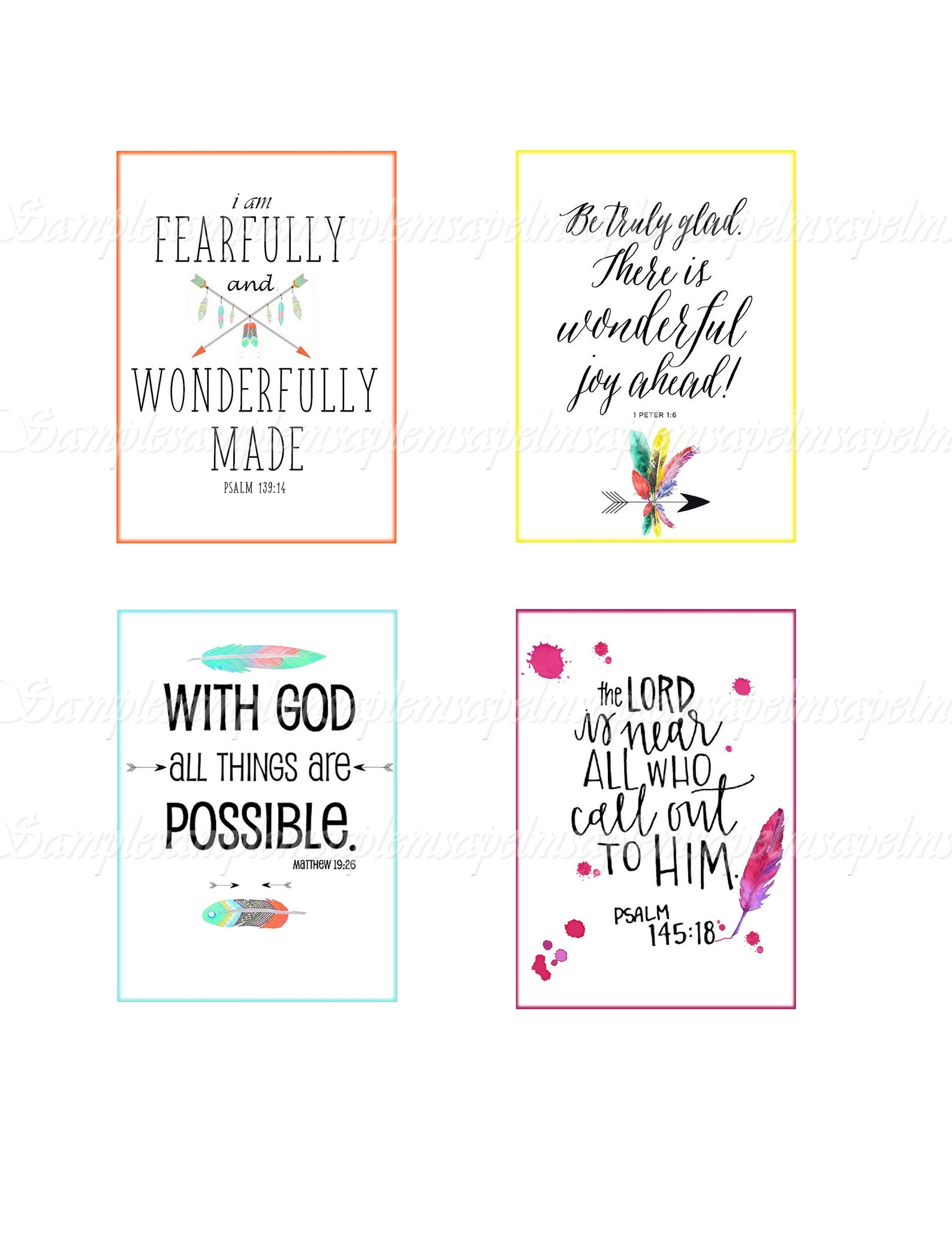 Printable Download BIBLE VERSES TAGS No.1 Scripture Art 2.5"x3.5" Size ...