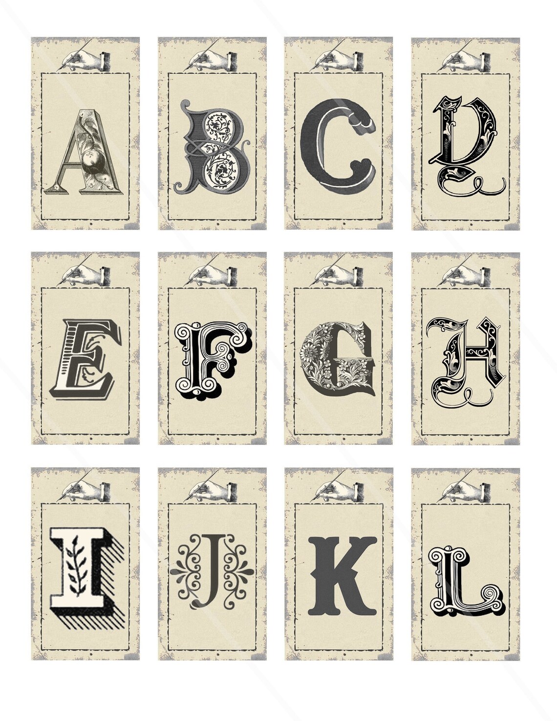 Alpha Tags Letters and Numbers Junk Journal Industrial - Etsy