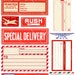 Vintage Air Mail Tags Labels Ephemera Clipart Postal Printable ...