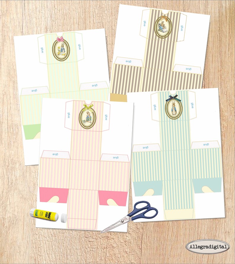 Printable DIY Paper Gift Box Peter Rabbit Beatrix Potter Bunny - Etsy