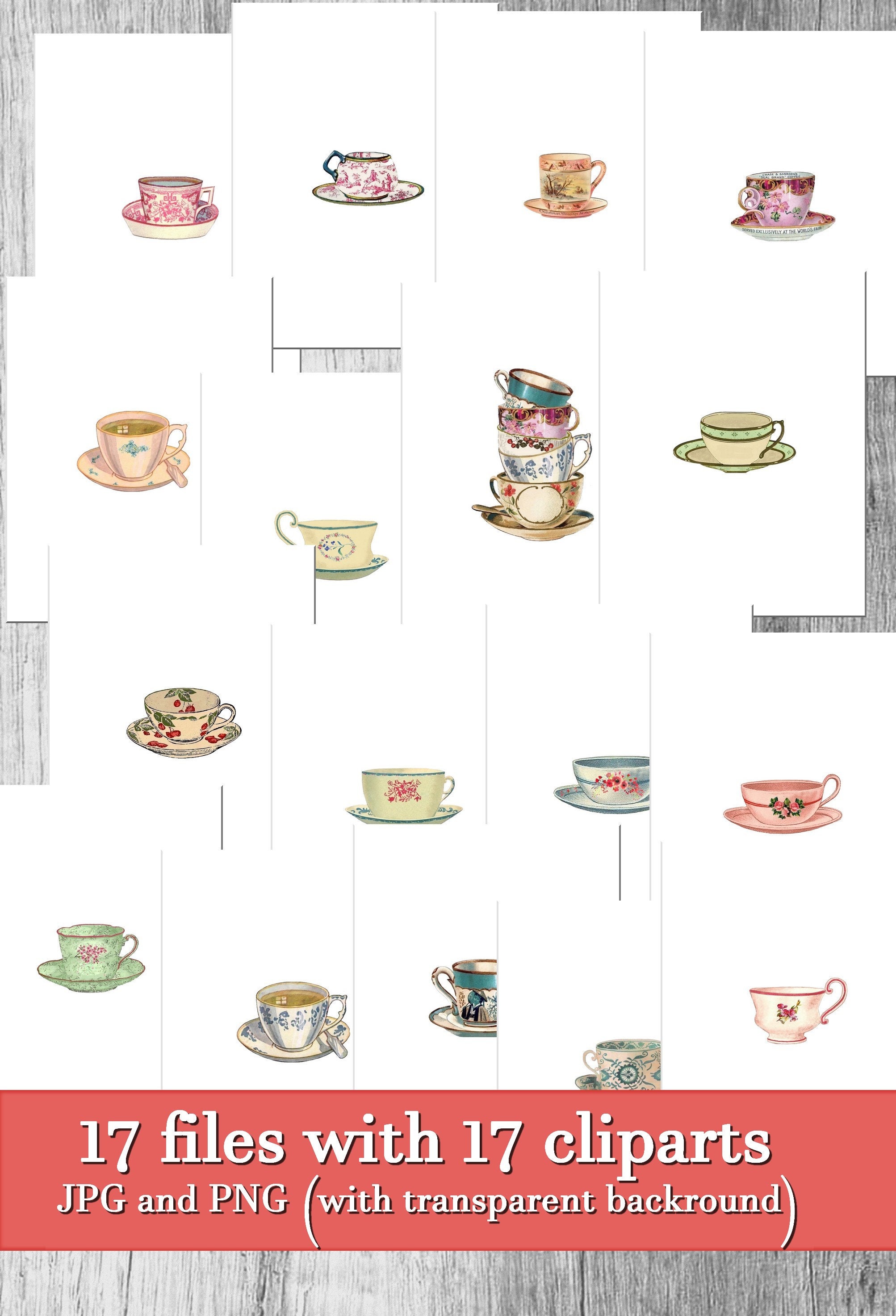 Teacup Clipart Tea Clipart Teacup Floral Vintage Tea Cups Tea - Etsy UK