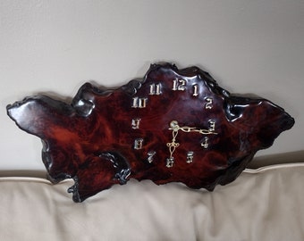 Vintage Wood Slab Clock - Etsy