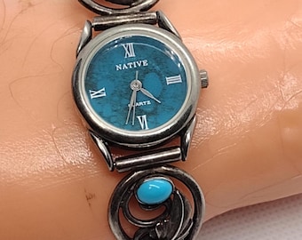 Fred Weekoty Signed, Native American Zuni Sterling Silver Turquoise ...