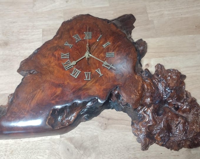 Vintage Mid Century Cypress Wood Slab Wall Clock - FREE SHIPPING - Etsy