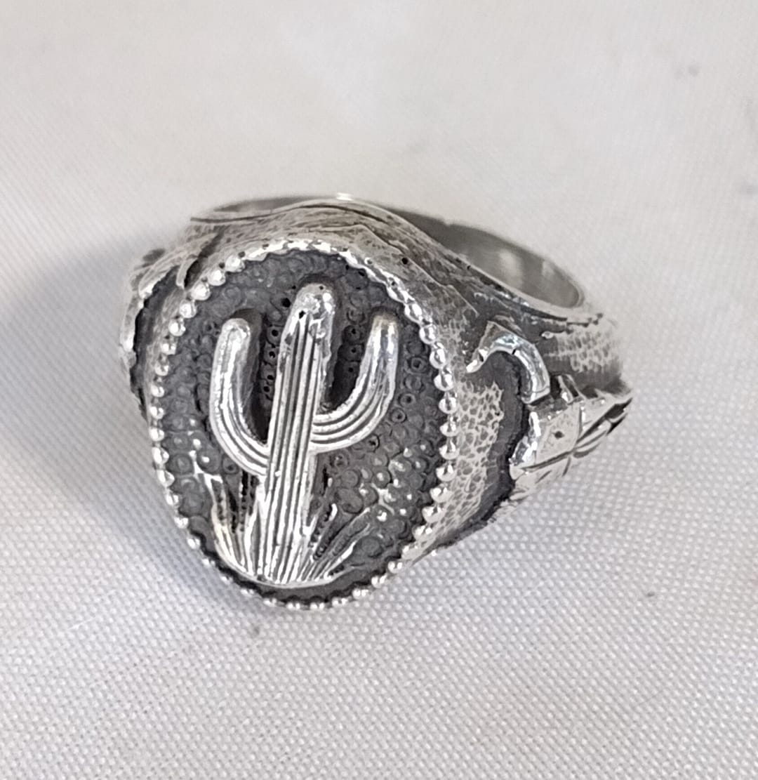 Vintage the Tuscan Cactus Solid Sterling Silver Ring Signed - FREE ...