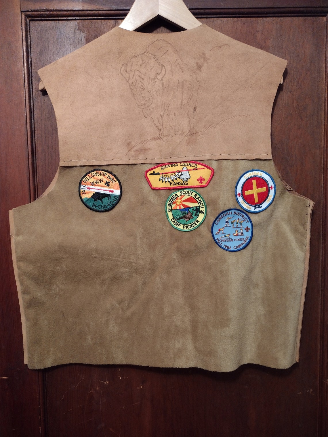 Vintage Boy Scouts Leather Vest With Patches and Pins - Etsy