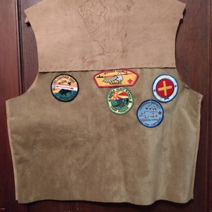 Vintage Boy Scouts Leather Vest With Patches and Pins - Etsy