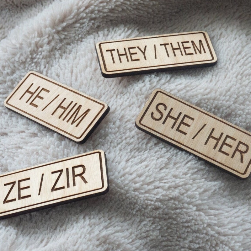 Pronoun Pins - Etsy