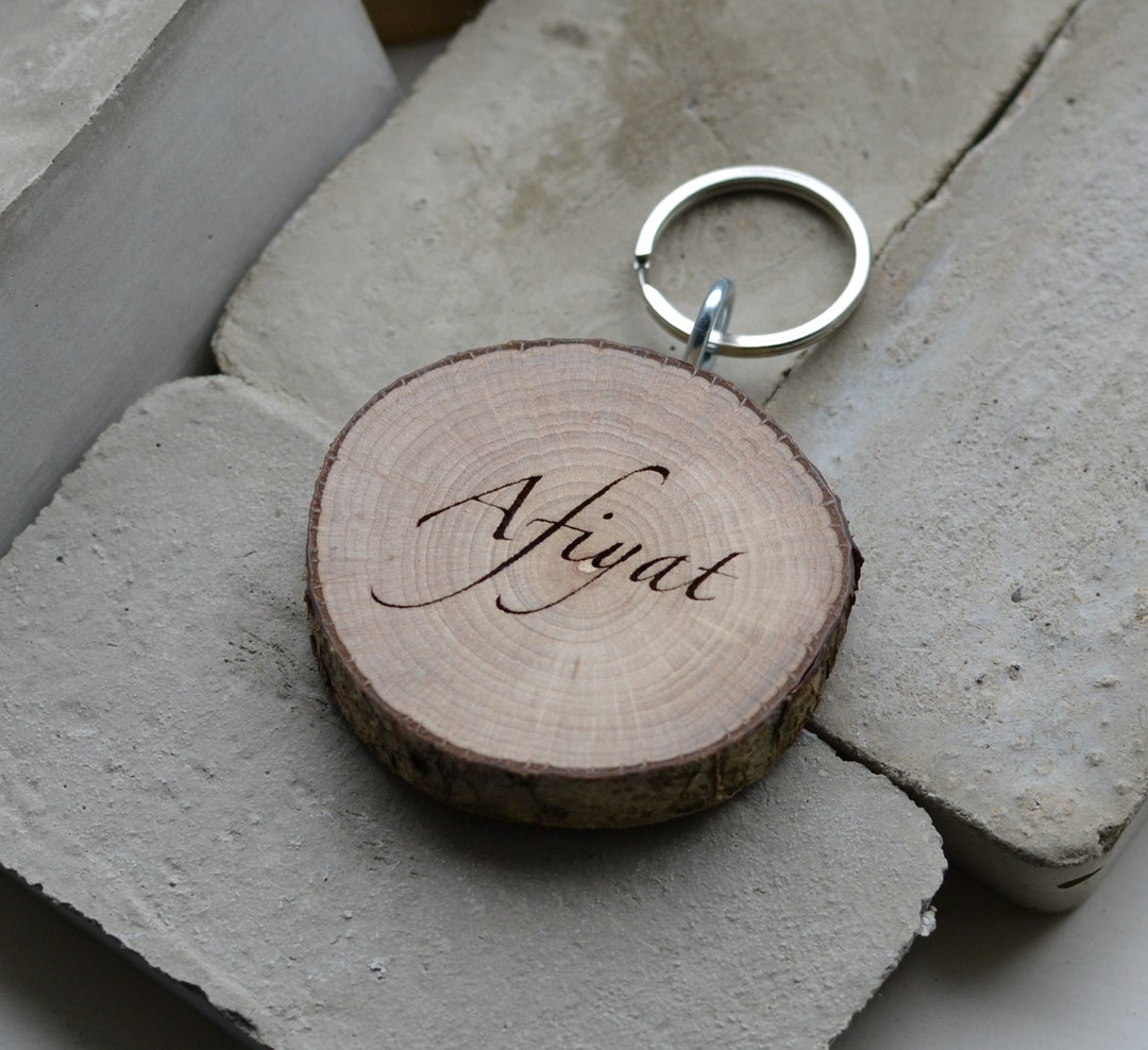 Name Keyring Name Keychain Log Slice Tree Slice Key Chain Wooden Branch ...