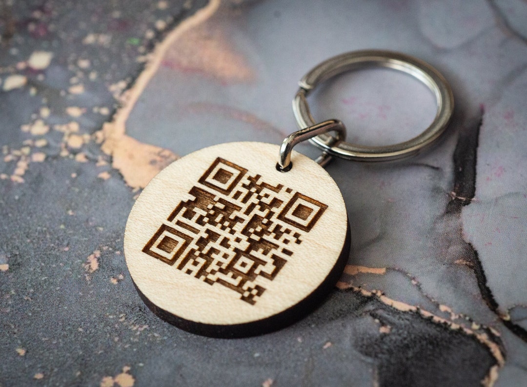 QR Code Keyring QR Keychain - Etsy
