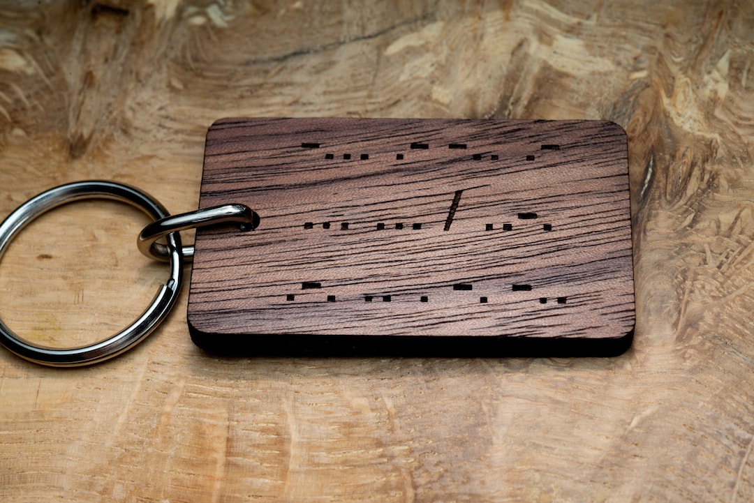 Morse Code Keyring Fathers Day Gift Wooden Morse Code Keychain Wooden Keychain Christmas Gift ...