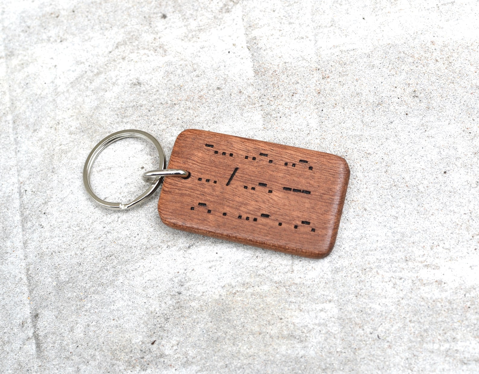 Morse Code Keyring Personalised Morse Code Keychain Wooden | Etsy