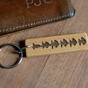 Sound Wave Keychain Wooden Baby Scan Keyring Heartbeat Keychain Wooden ...