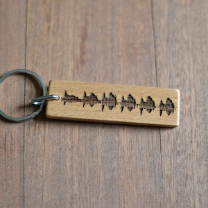 Sound Wave Keychain Wooden Baby Scan Keyring Heartbeat Keychain Wooden ...
