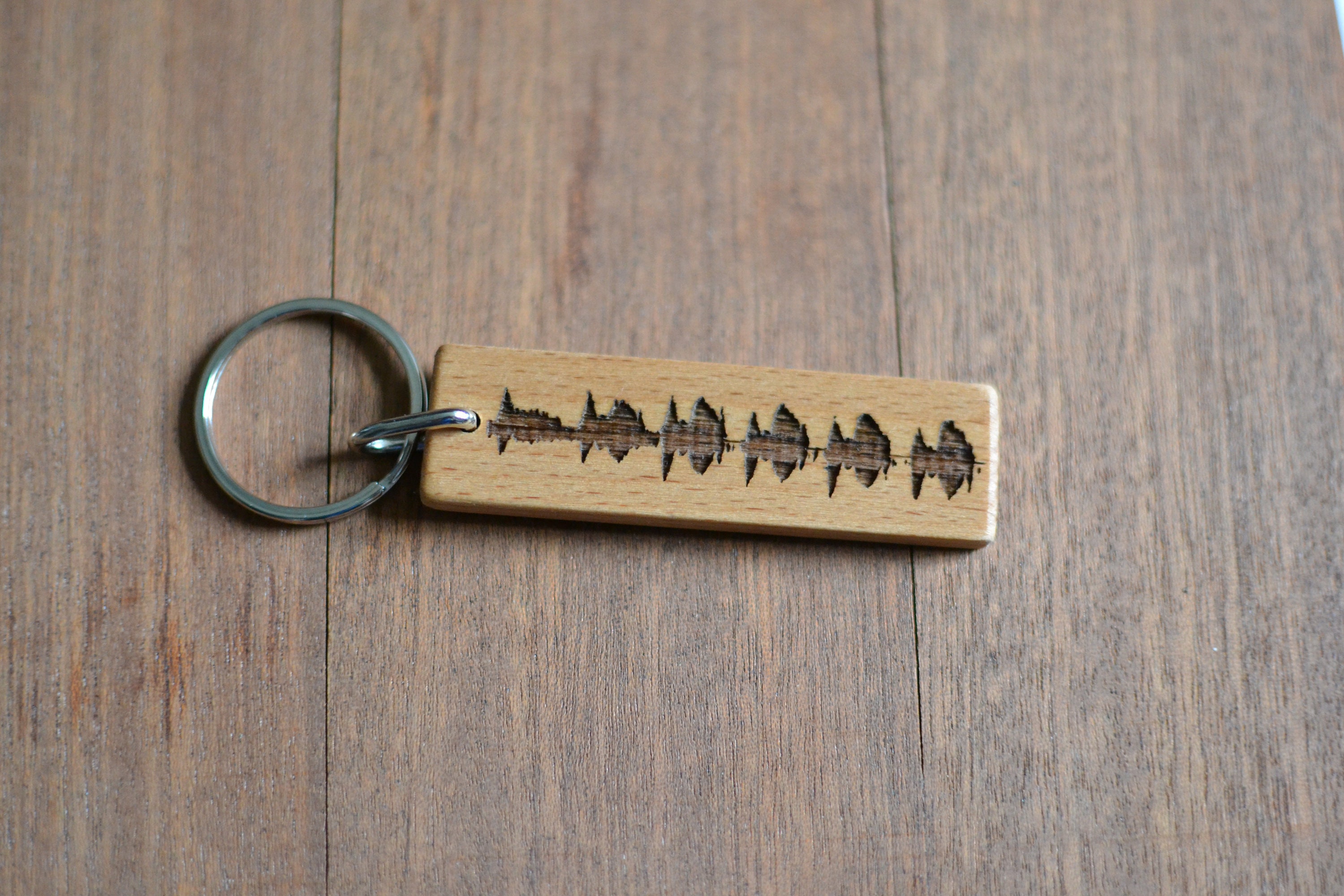 Sound Wave Keychain Wooden Baby Scan Keyring Heartbeat | Etsy UK