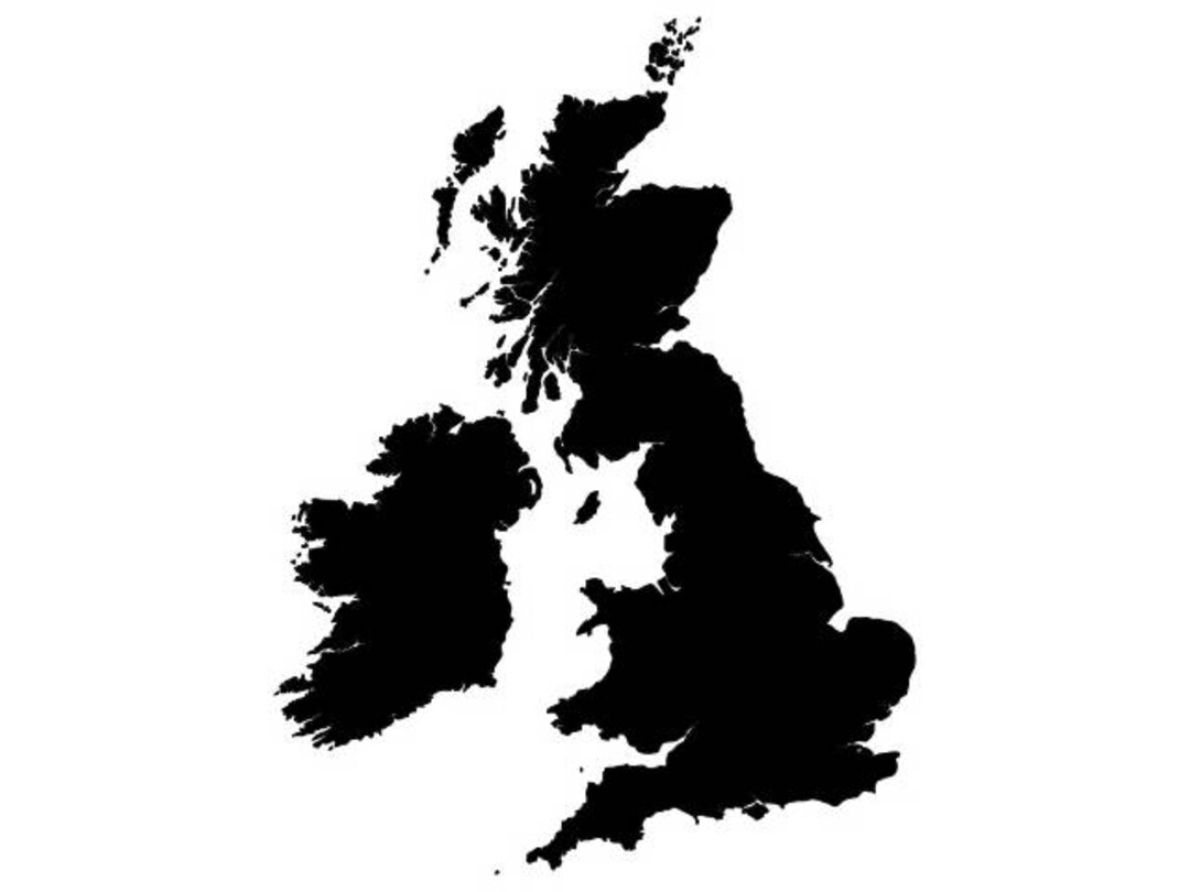 United Kingdom British Isles Map Vector Digital Download File Dxf Dwg ...