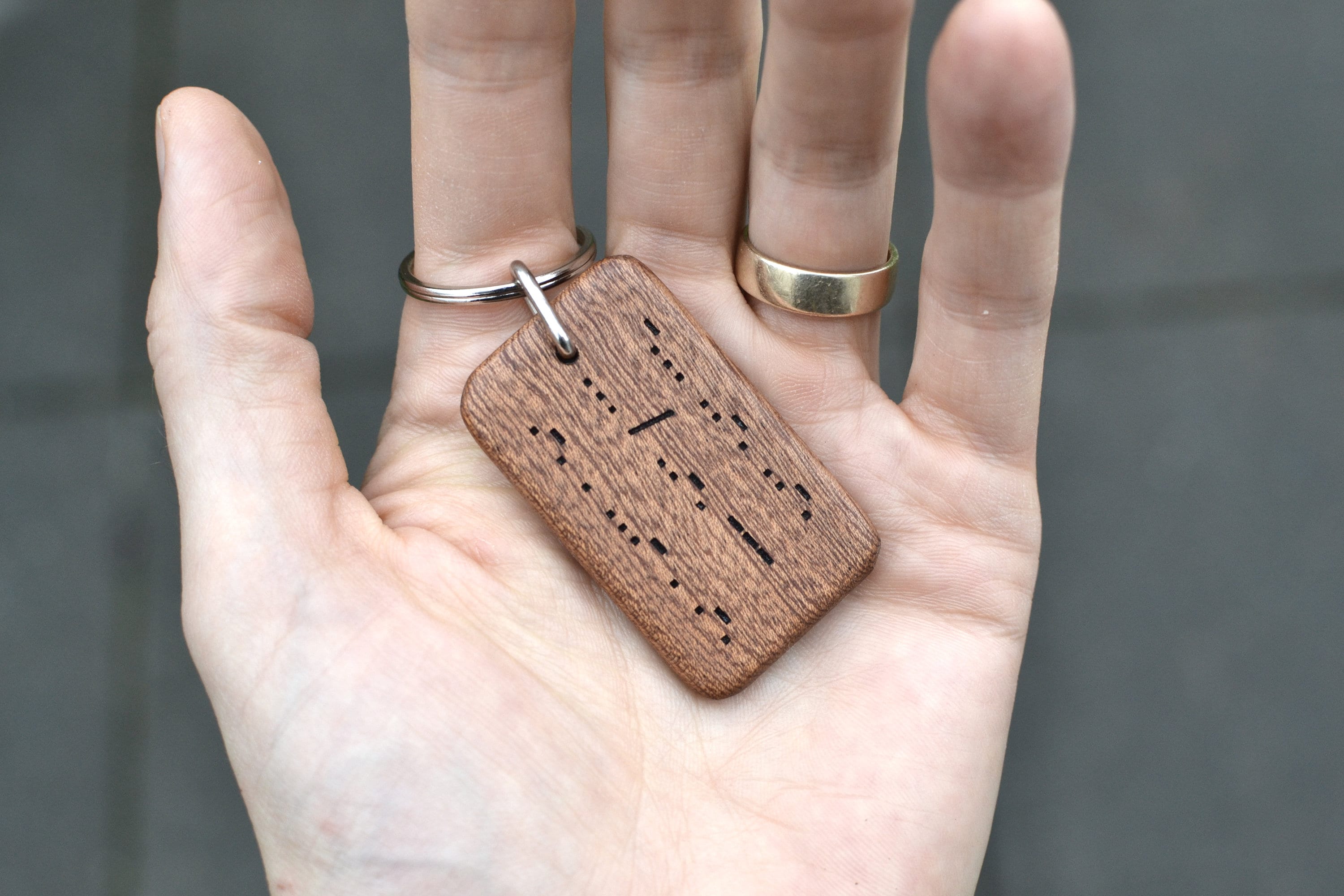 Morse Code Keyring Personalised Morse Code Keychain Wooden | Etsy