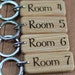 Engraved Oak Wood Hotel Room Keychains: Personalized Wooden Key Rings ...