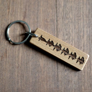 Sound Wave Keychain Wooden Baby Scan Keyring Heartbeat Keychain Wooden ...