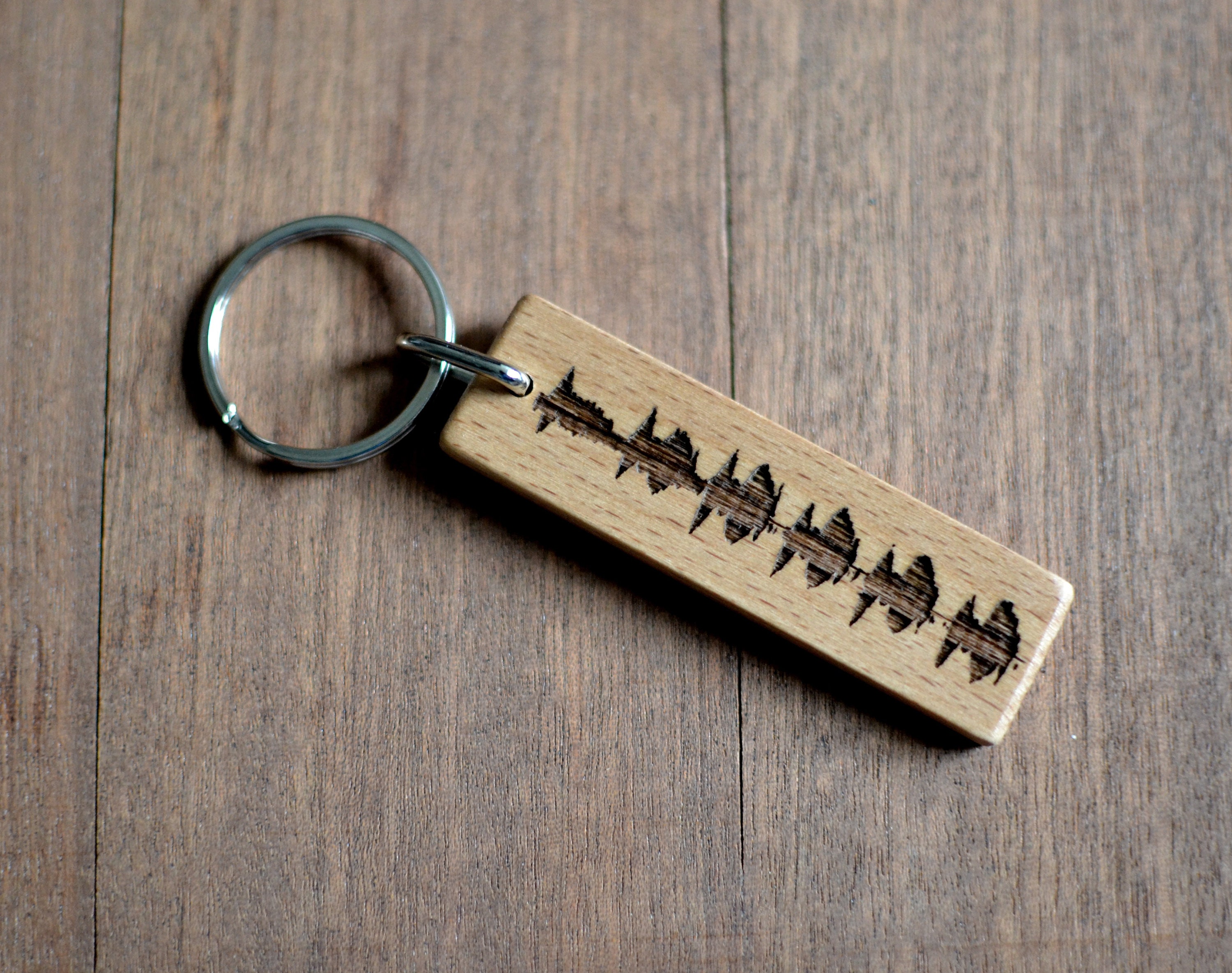 Sound Wave Keychain Wooden Baby Scan Keyring Heartbeat - Etsy UK