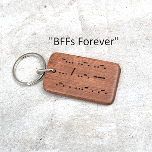 Morse Code Keyring Personalised Morse Code Keychain Wooden Keychain ...
