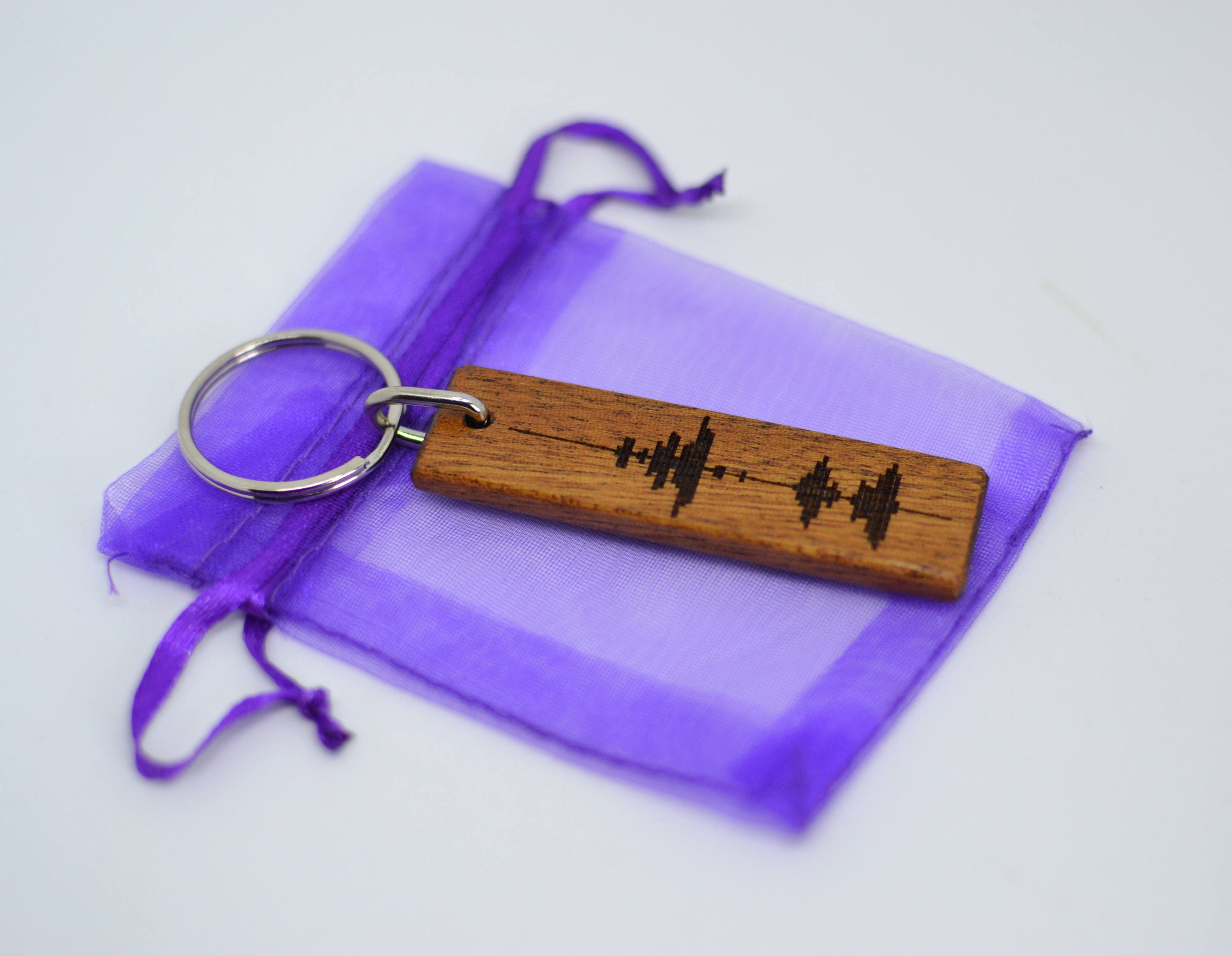 Sound Wave Keychain Wooden Baby Scan Keyring Wooden Keychain | Etsy