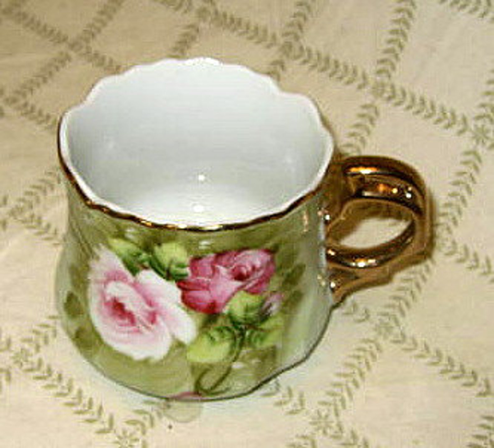 Beautiful Heritage Green China Tea Pot 4 Cups/Saucers and | Etsy