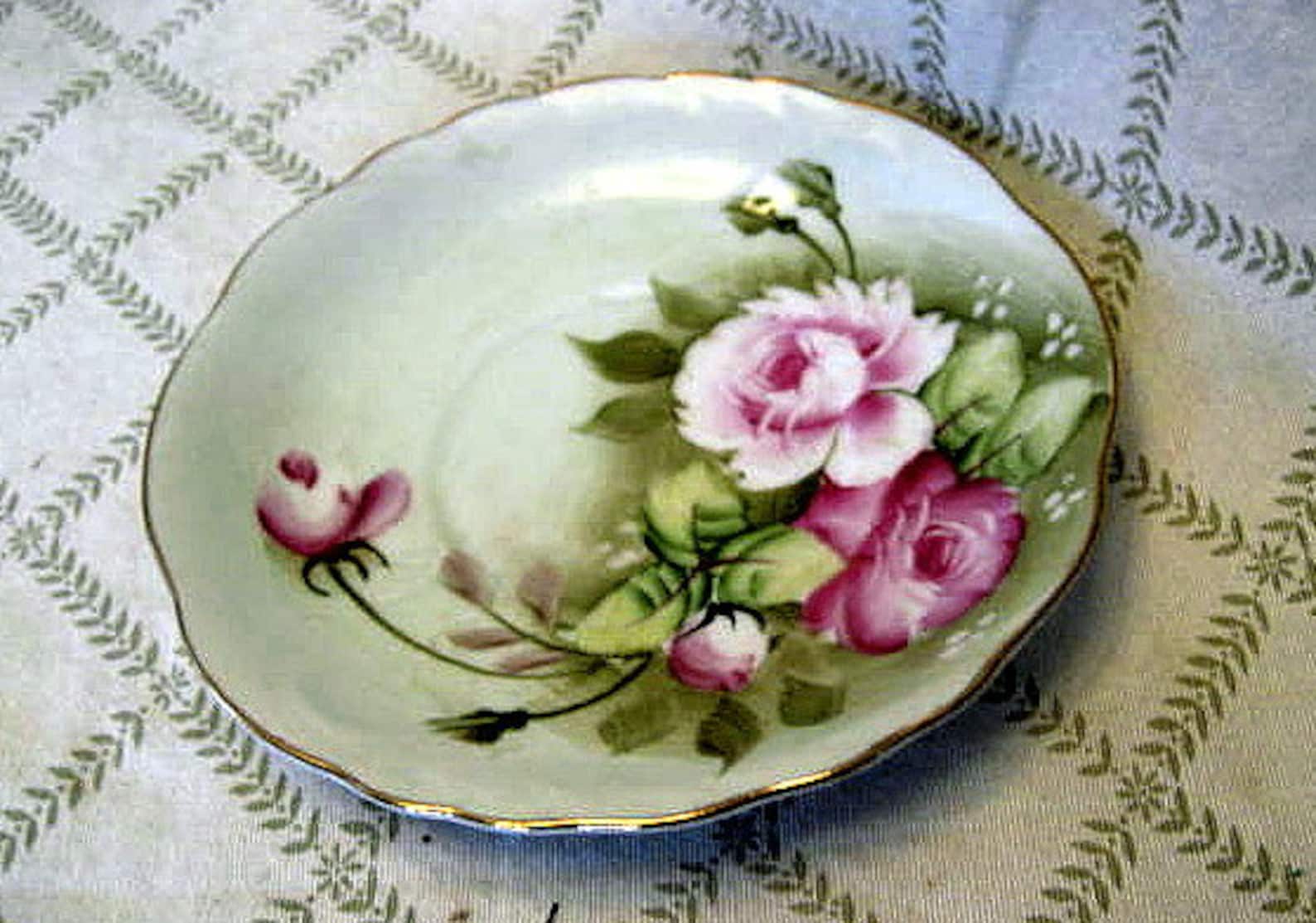 Beautiful Heritage Green China Tea Pot 4 Cups/Saucers and | Etsy