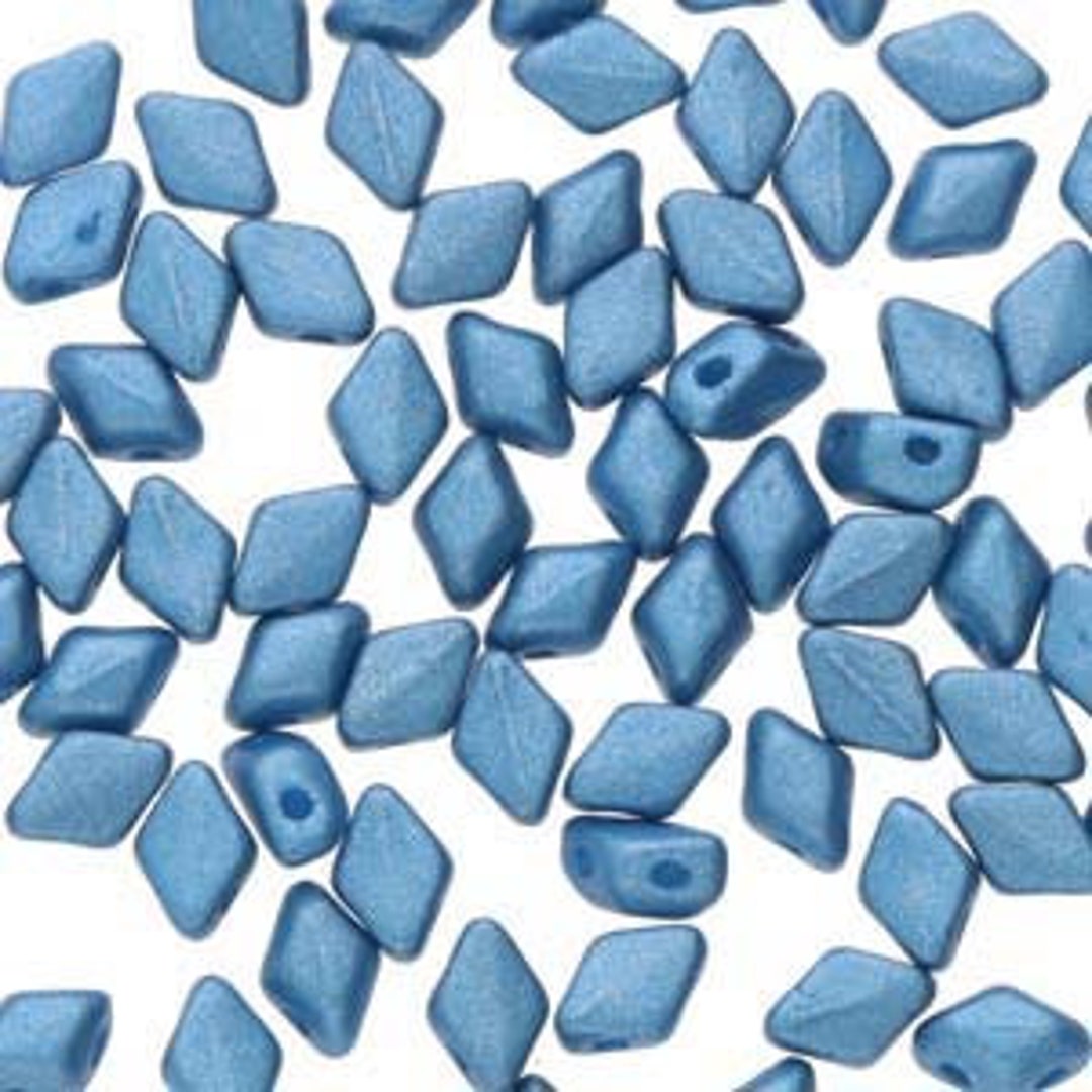 MINI GEMDUO Beads, Matubo, 2 Hole, 6mm X 4mm, Metallic Matte Blue, Sold ...