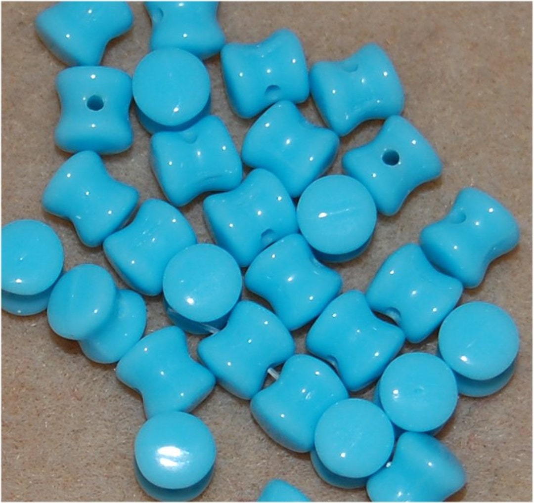 PELLET Beads, Preciosa, 4mm X 6mm, Opaque Turquoise, 63020, Sold in ...