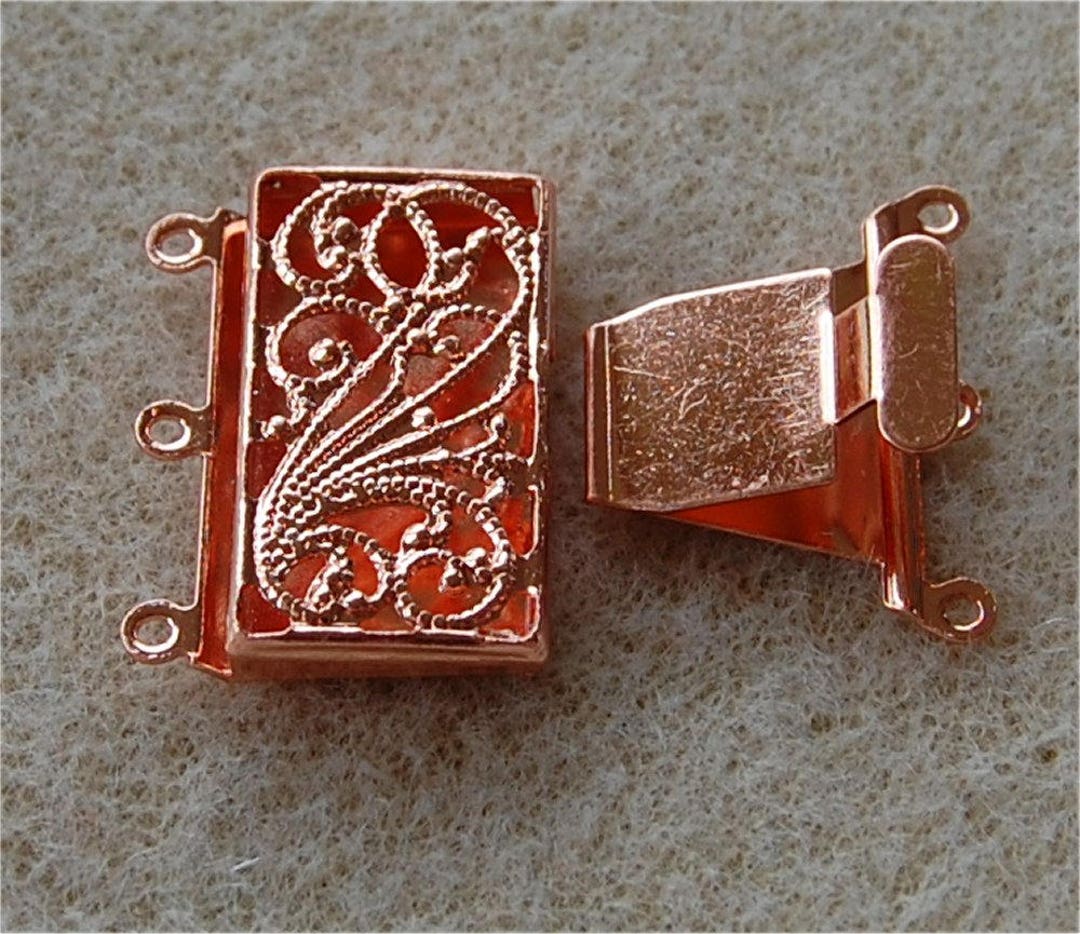 NON MAGNETIC CLASPS, 3 Strand Push Pull Type, 13mm X 22mm, Decorative ...