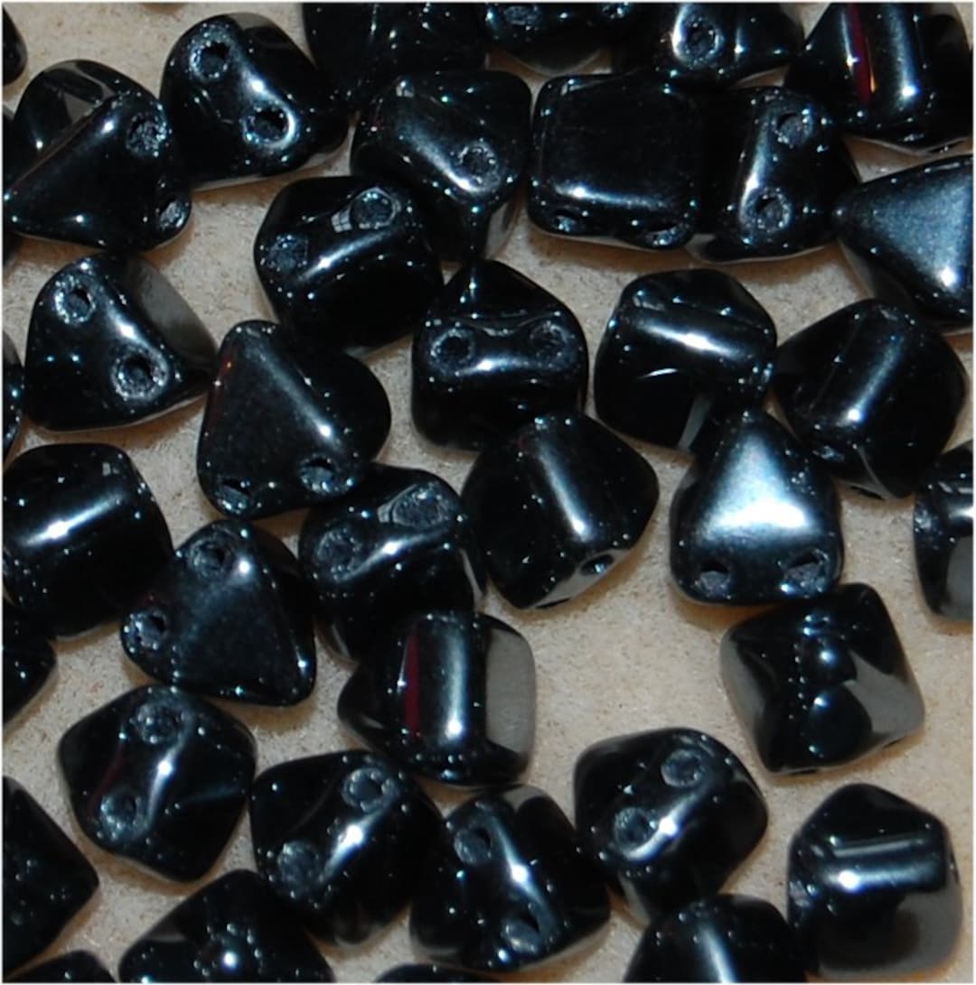 PYRAMID Beads, 2 Hole, 6mm X 6mm, Jet Vacuum Hematite, 23980/27201 ...