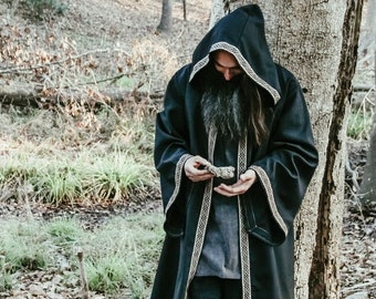 Wizard Robe Alcantara and Damask Larp Renaissance - Etsy