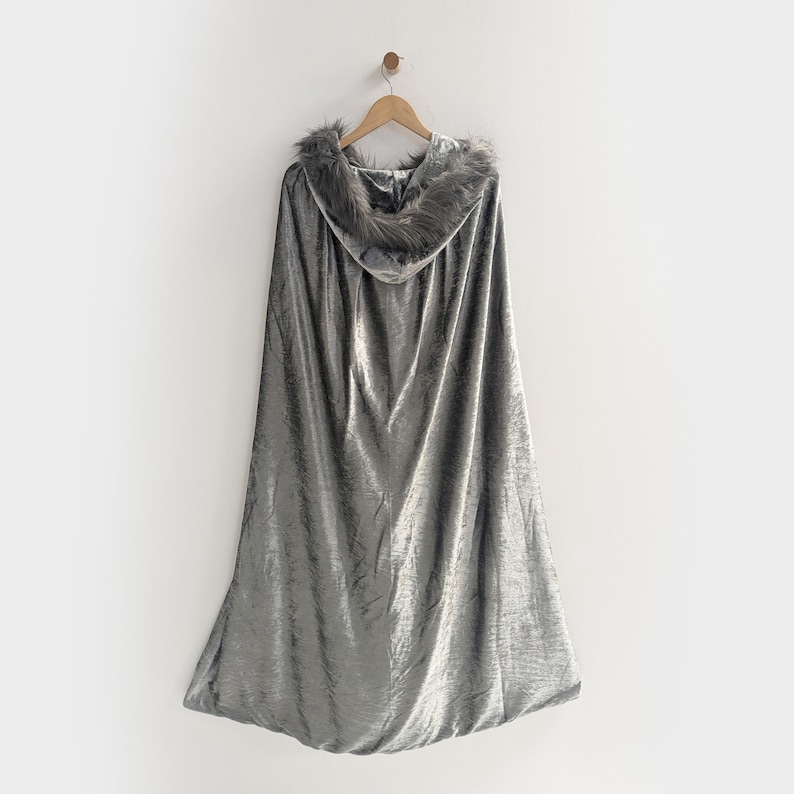 Silver Cloak With Large Hood Gray Faux Fur Trim and Metal - Etsy